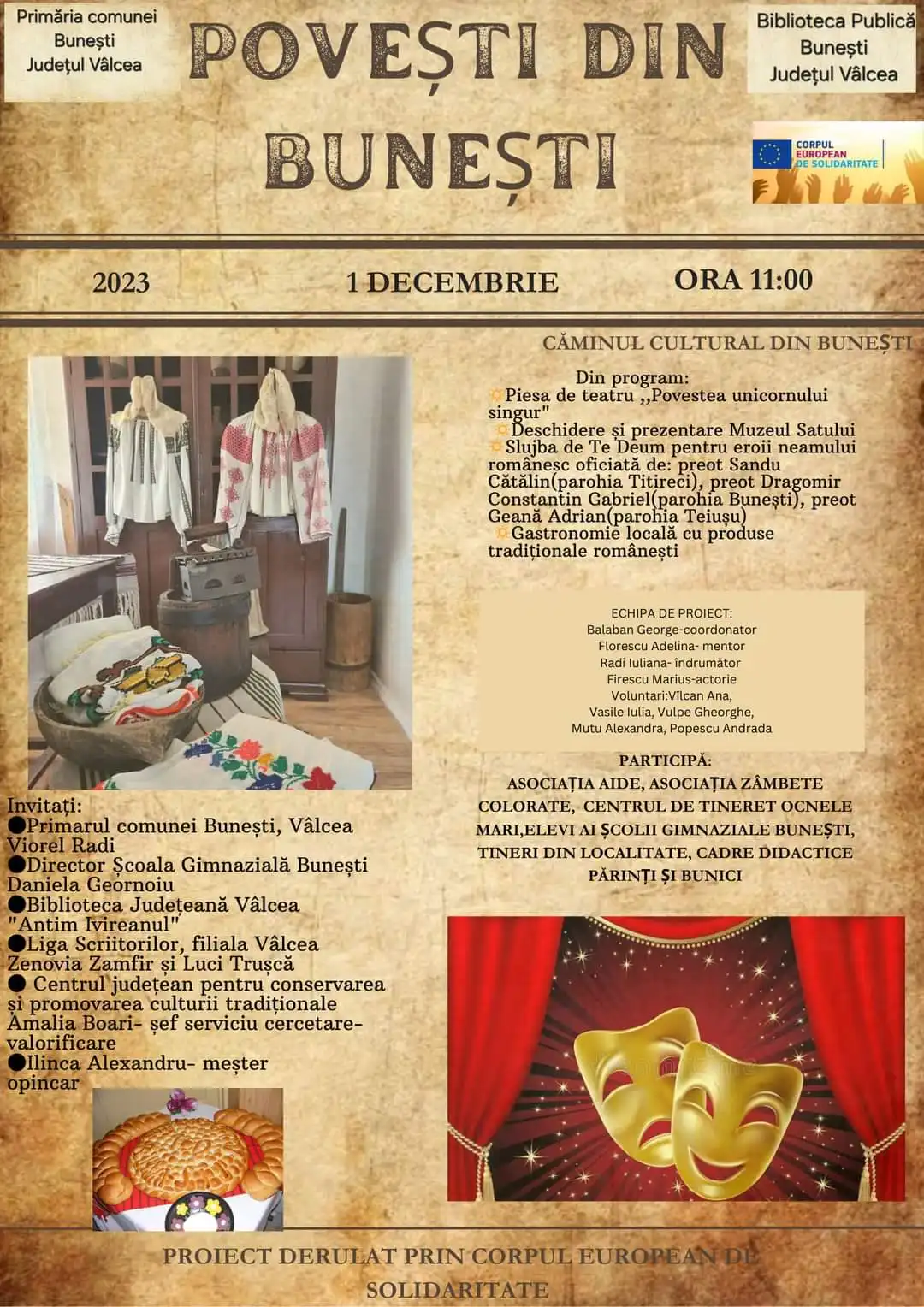 „Povești din Bunești” de Ziua Națională a României – JURNAL VÂLCEAN